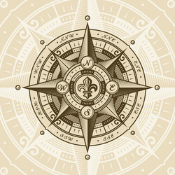 Vintage nautical medieval wind rose Royalty Free Vector