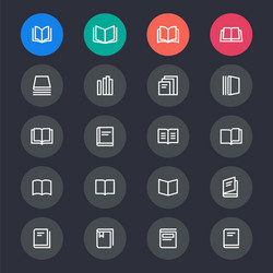 Book line icons editable stroke Royalty Free Vector Image