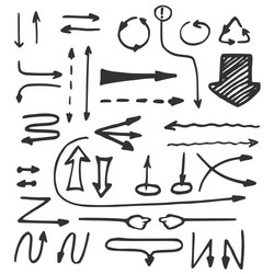 Hand drawn arrows collection - set navigational Vector Image