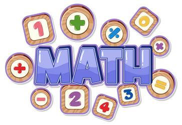 Math time text banner with element Royalty Free Vector Image