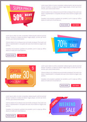 Set offer tariffs ui ux banner for web app Vector Image