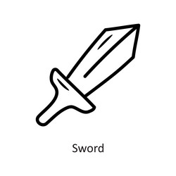 Sword outline icon design gam Royalty Free Vector Image