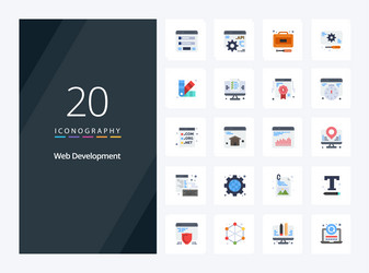 Web development 25 filledline icon pack including Vector Image