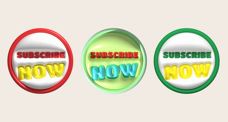 3d subscribe icon subscribe button element Vector Image