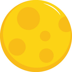 Golden full moon icon detailed style Royalty Free Vector