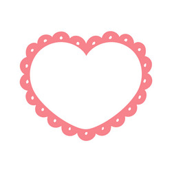 Scalloped edge doily heart frame simple label Vector Image