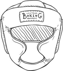Cartoon red boxing training helmet Royalty Free Vector Image