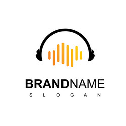 Audio typography logo design template Royalty Free Vector