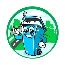 Trash can bin cleaning logo Royalty Free Vector Image