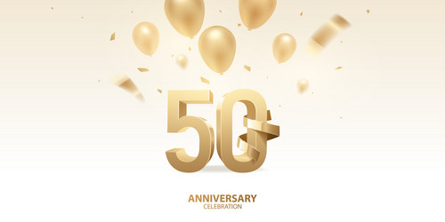 50th anniversary celebration background Royalty Free Vector