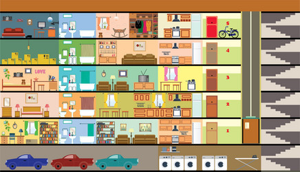 Cartoon family house Royalty Free Vector Image