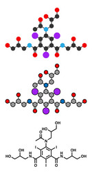 Iohexol contrast agent molecule used in coronary Vector Image