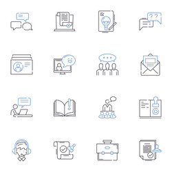 Proprietary techniques line icons collection Vector Image