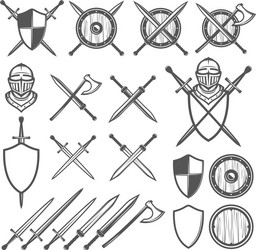 Flat medieval icons Royalty Free Vector Image - VectorStock