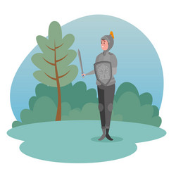 Sir with shield and sword girl princess Royalty Free Vector