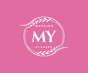 My initials letter wedding monogram logos Vector Image