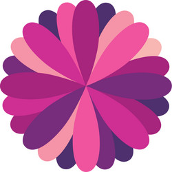 Purple circular frame formed by petals with white Vector Image