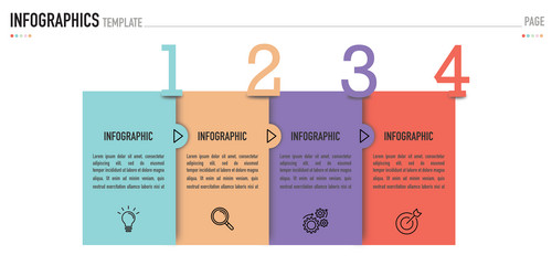 Rectangular paper origami infographic for business