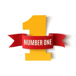Number one isolated on white Royalty Free Vector Image
