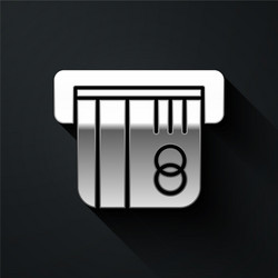 Silver credit card with chip icon isolated Vector Image