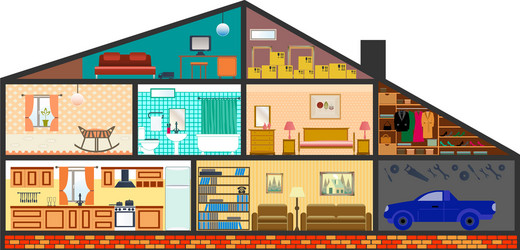 Cartoon family house Royalty Free Vector Image