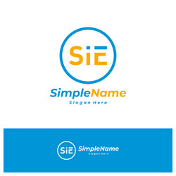 Letter s i e logo design template initial sie Vector Image