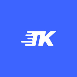 Letter tk fast speed technology modern logo design