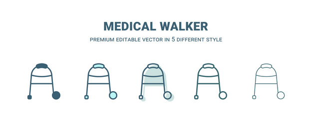 Medical walker icon outline walker icon Royalty Free Vector