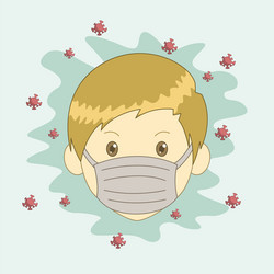 Someone wearing a mask fighting against virus Vector Image