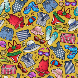 Cartoon cute doodle kids clothes seamless pattern Vector Image