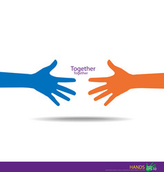 Handshake teamwork hands logo Royalty Free Vector Image