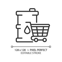 Oil price linear icon Royalty Free Vector Image