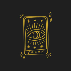 Tarot logo or label magic cards reader hand Vector Image