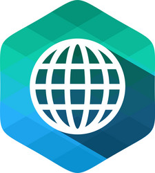 Modern globe hexagon chain link world network logo