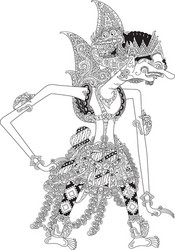 Wayang bima or werkudara Royalty Free Vector Image