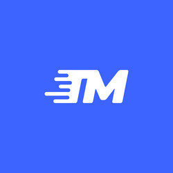 Letter tm fast speed technology modern logo design