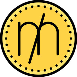 Mill coin unit currency used sometimes Royalty Free Vector