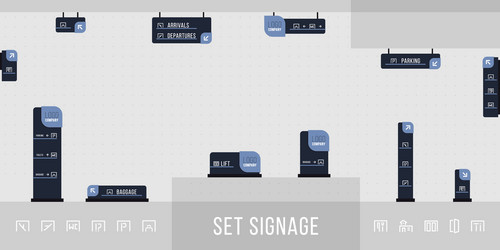 Set signage Royalty Free Vector Image - VectorStock