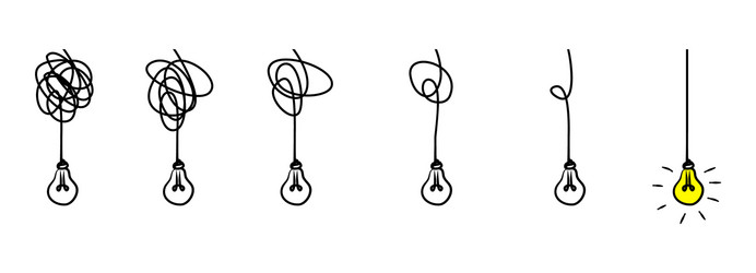 Complex problem solving process gradual simplify Vector Image