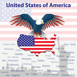 National symbol of america postmark with eagle Vector Image