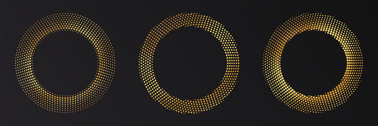 Gold halftone round frame golden luxury halftone Vector Image