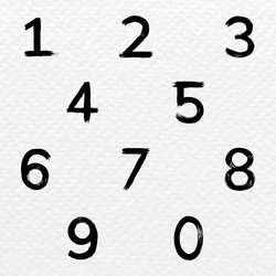 Number 2 brush stroke hand drawn font style Vector Image