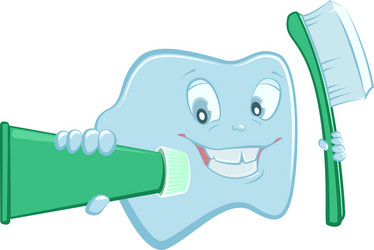 Dance of the tooth and toothpaste Royalty Free Vector Image