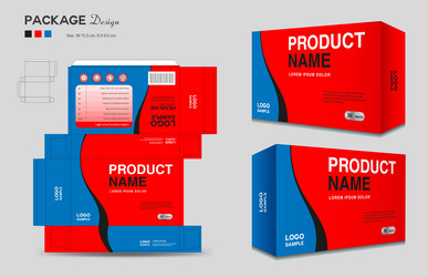 Box packaging design template for cosmetic Vector Image