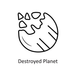 Destroyed planet fill outline icon design i Vector Image