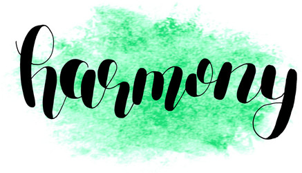 Harmony brush lettering Royalty Free Vector Image