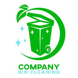 Trash can bin cleaning logo Royalty Free Vector Image