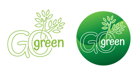 Go green catchy motivational phrase Royalty Free Vector