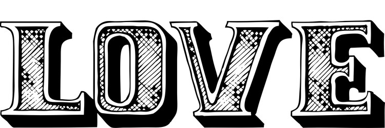 Hand-drawn love lettering Royalty Free Vector Image