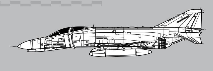 Mcdonnell douglas f-4b phantom ii Royalty Free Vector Image